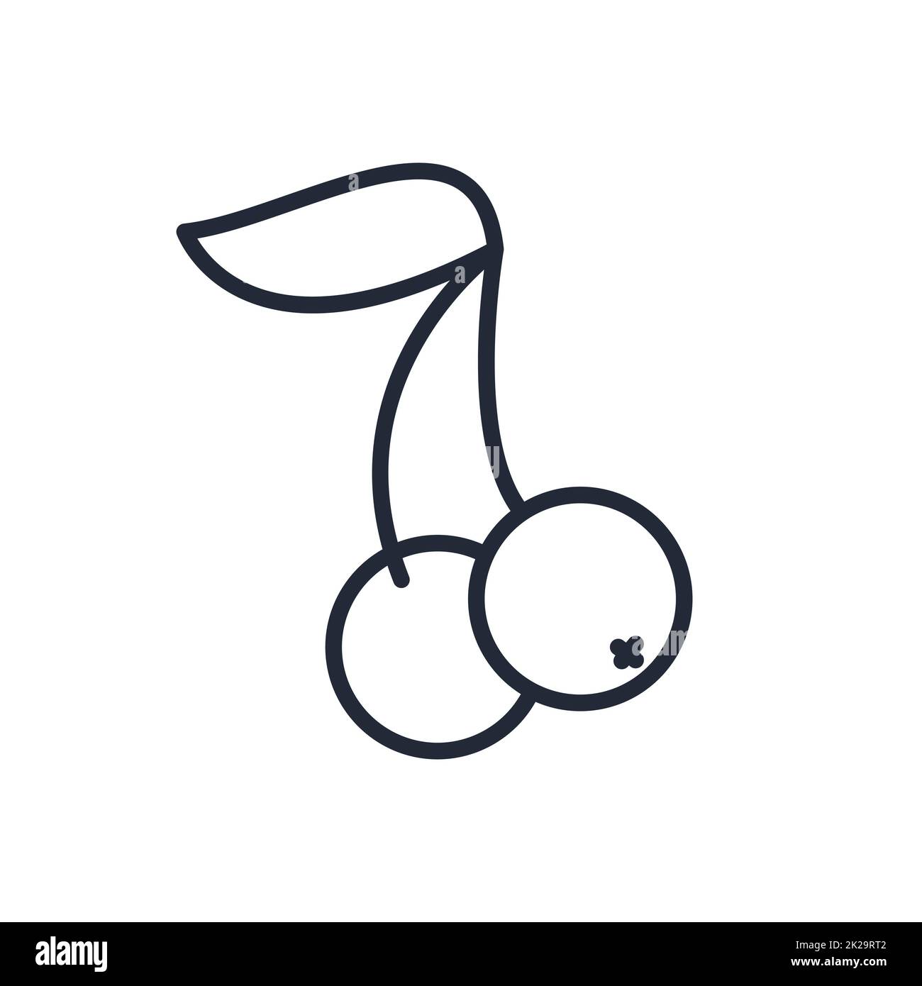 Stylish thin line cherry icon isolated on white background - Vector ...