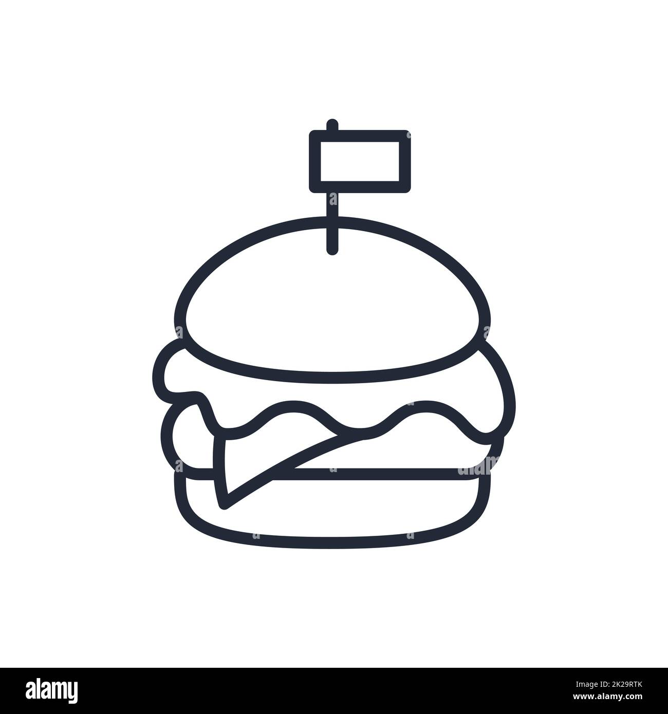 Stylish thin line burger icon isolated on white background - Vector ...