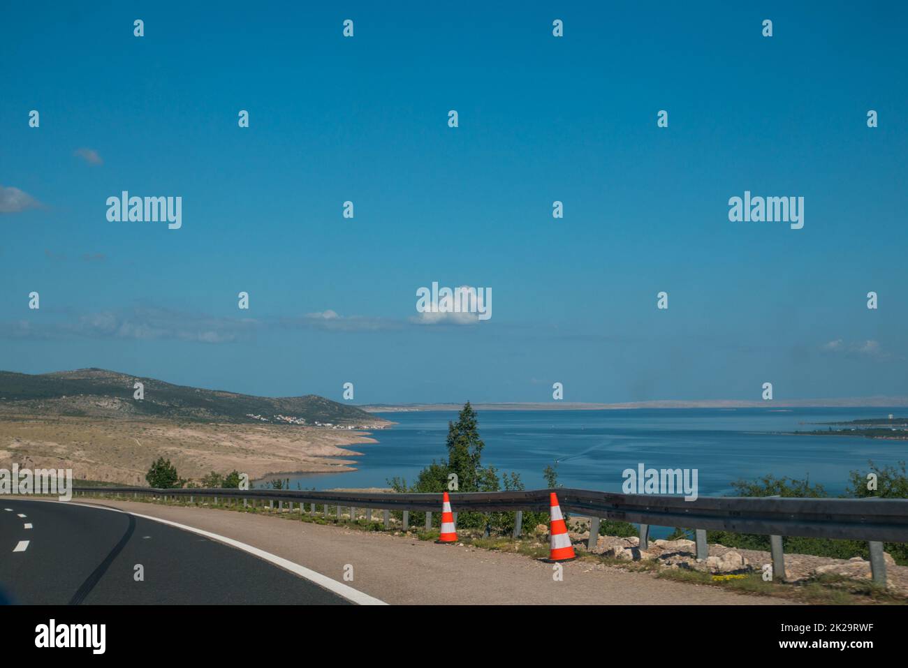 First look on an Adriatic sea on the A1 Croatia motorway Stock Photo ...
