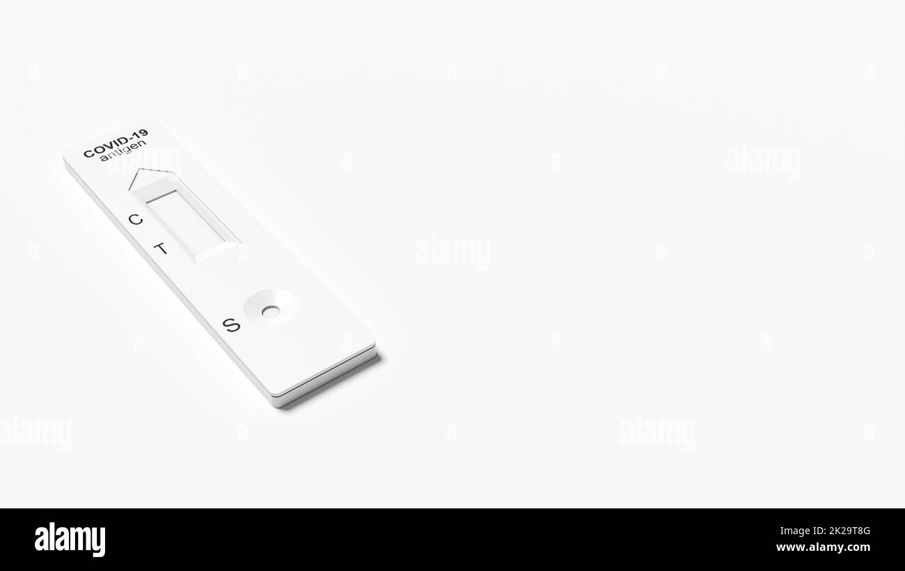 Corona virus antigen fast test. Lab card kit test for COVID-19. 3d ...