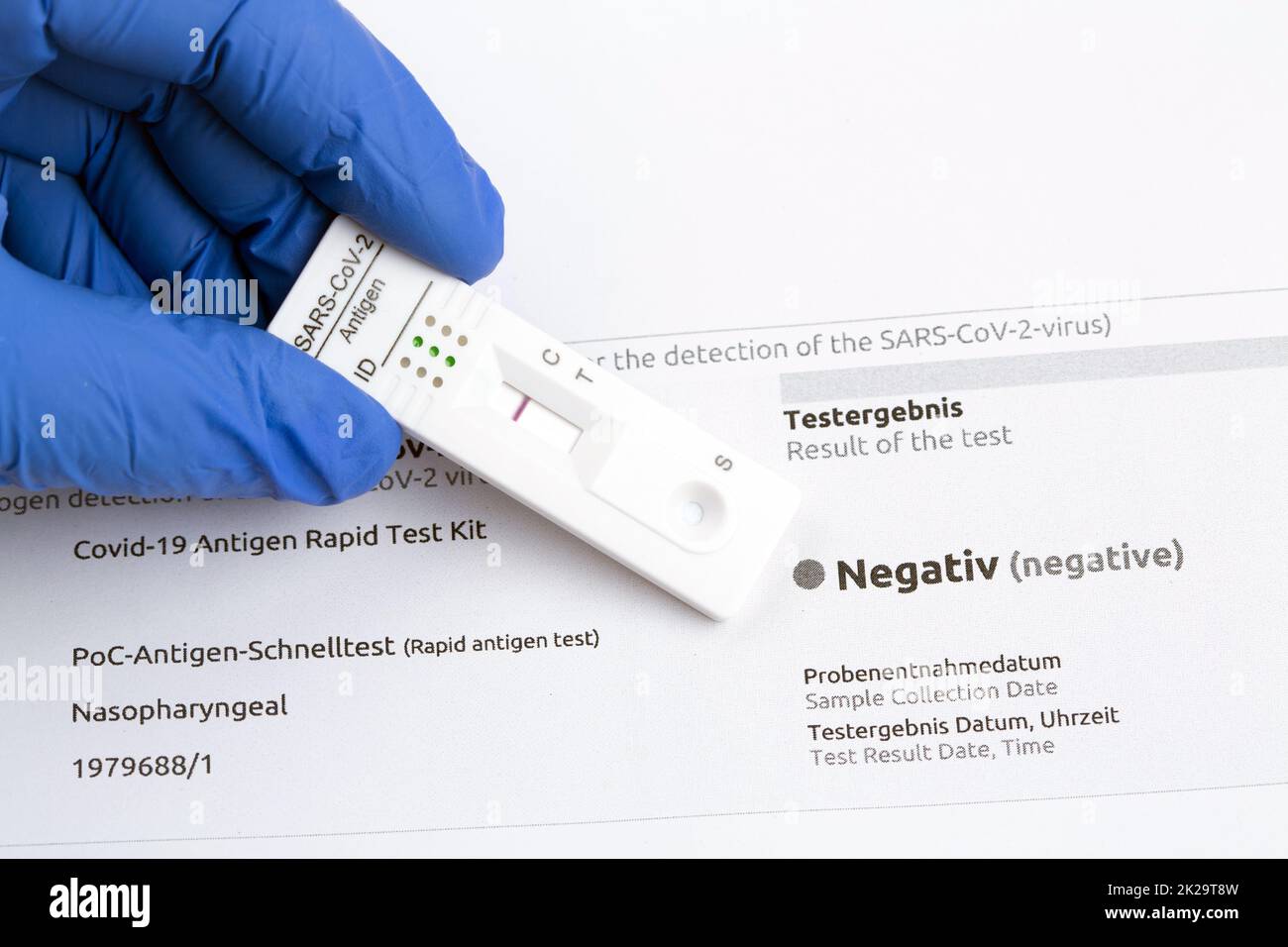 Negative test result by using rapid test device for COVID-19 Stock ...
