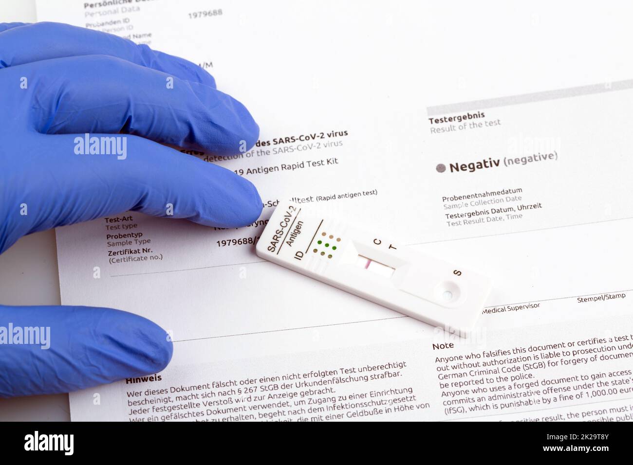 Negative test result by using rapid test device for COVID-19 Stock ...