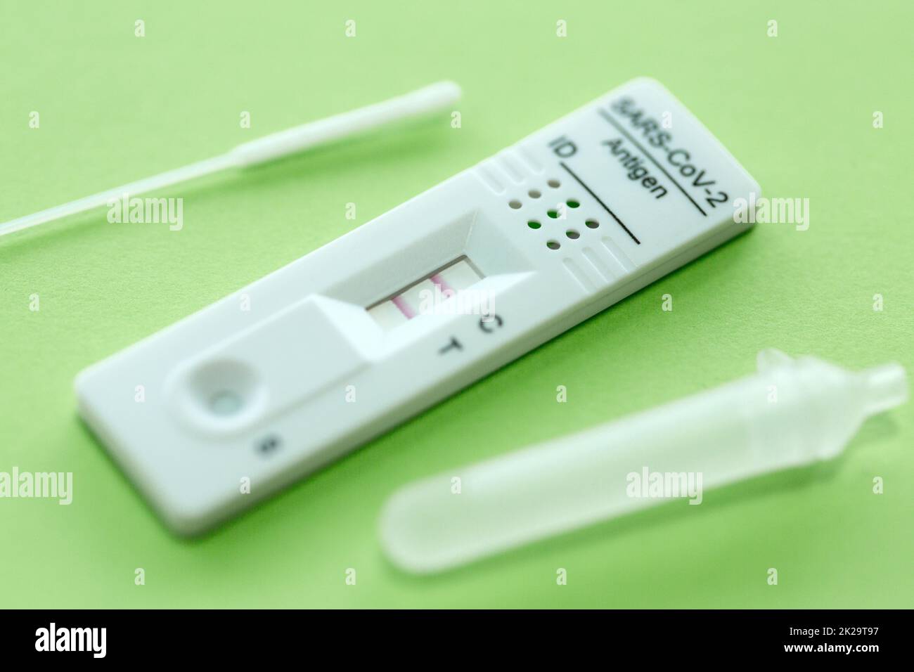 Positive test result by using rapid test device for COVID-19 Stock ...
