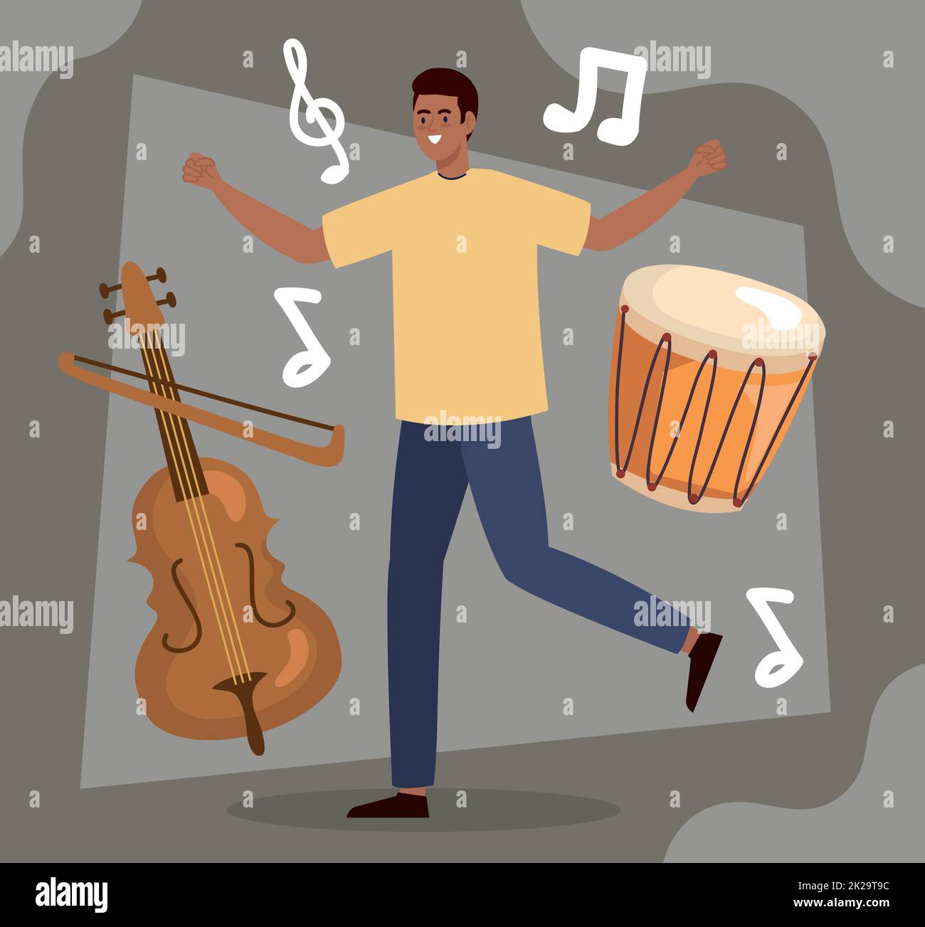 afro man dancing with instruments Stock Vector Image & Art - Alamy