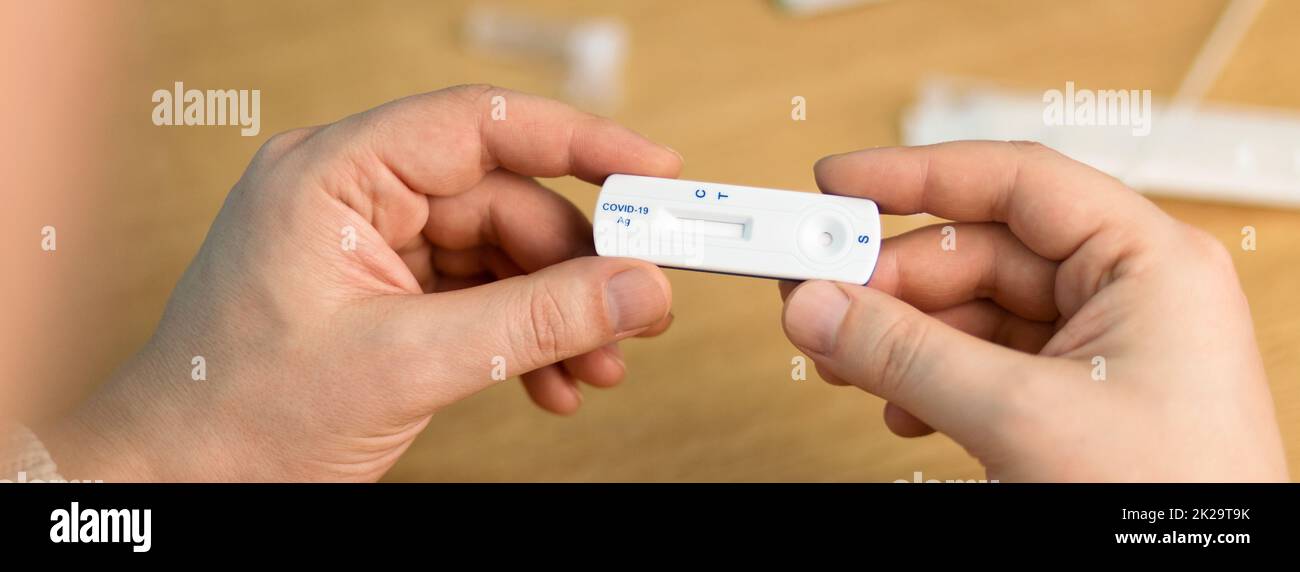 Corona virus antigen fast test. Lab card kit test for COVID-19 Stock ...