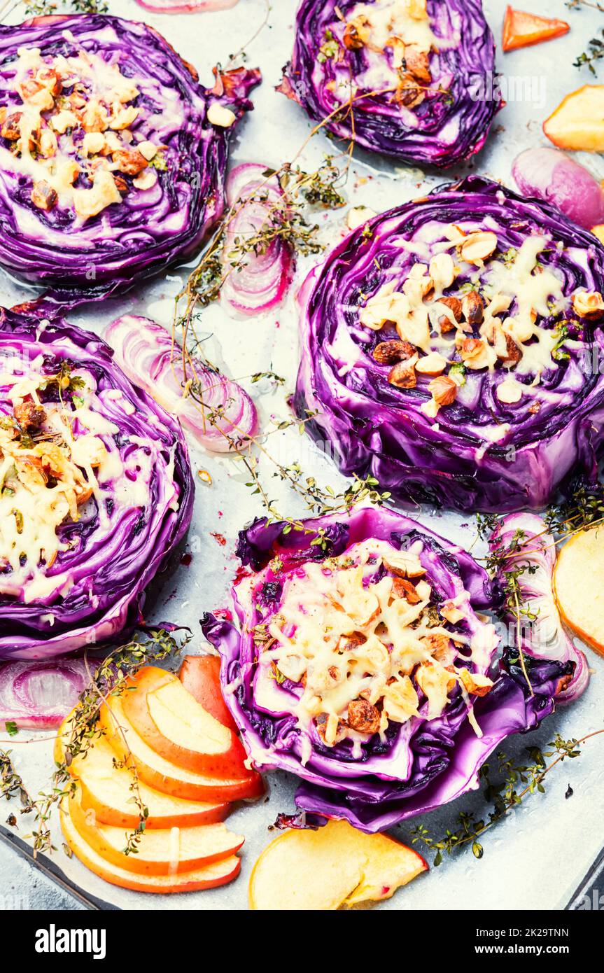 Vegetable vegan red cabbage appetizer Stock Photo - Alamy