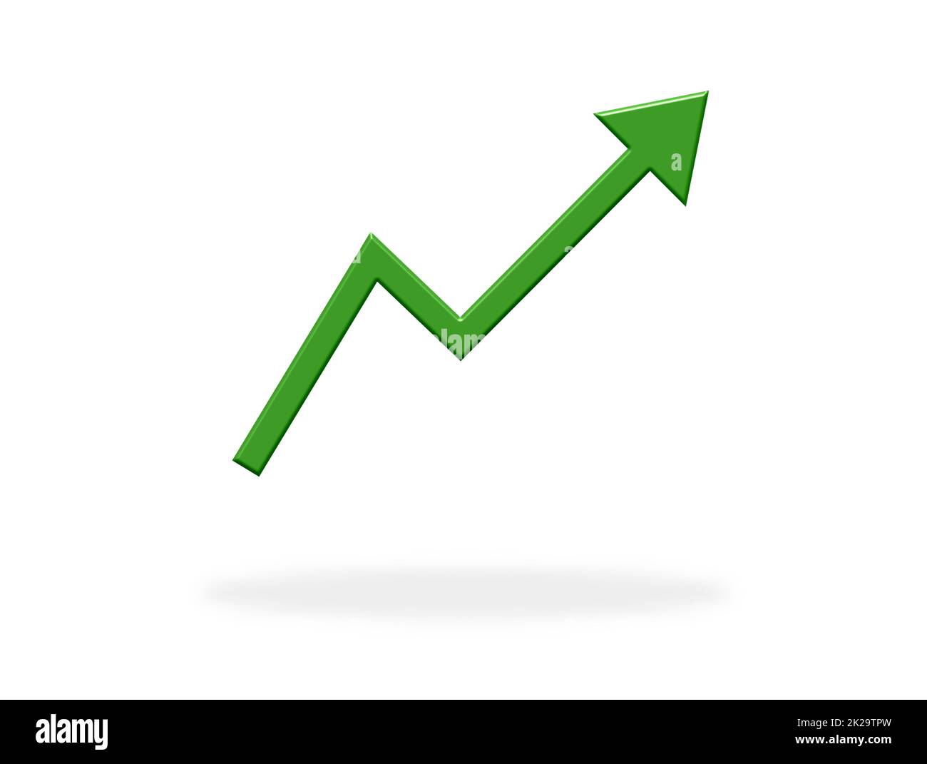 Arrow icon with green color showing up Stock Photo - Alamy