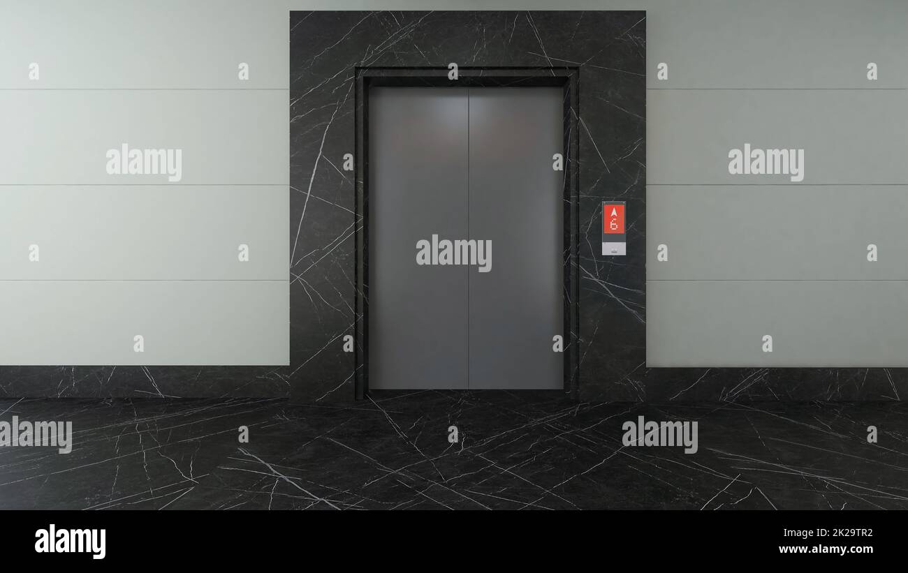 modern single elevator design concept 3d rendering Stock Photo - Alamy