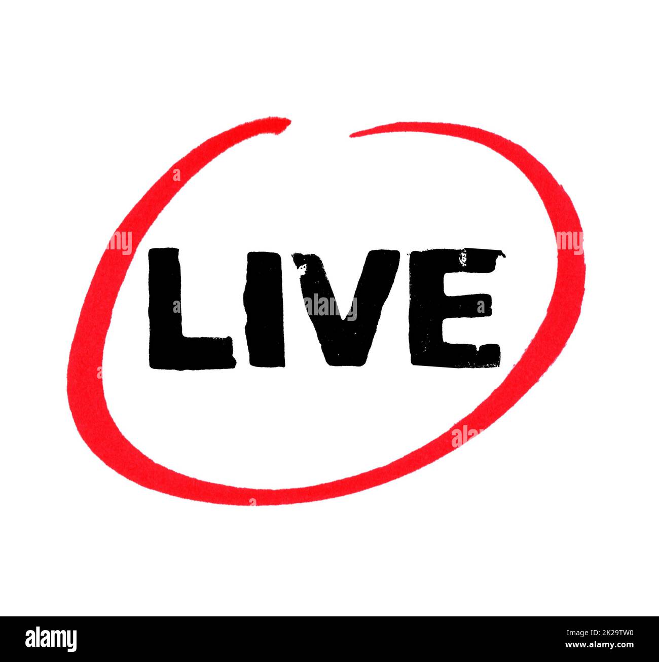 Live with red pencil circle Stock Photo - Alamy