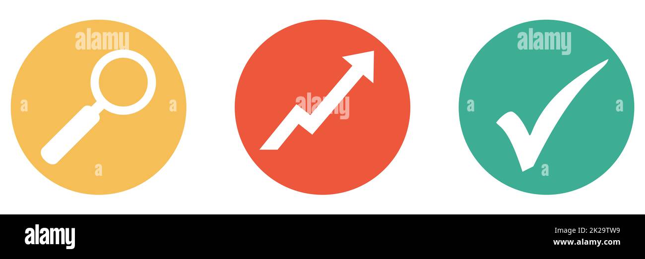 Button Banner: Success and Profit with magnify and check mark Stock ...