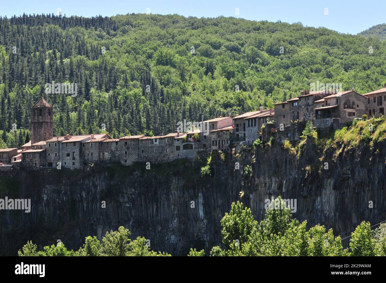 Medieval village of Castefollit de la Roca, Catalonia, Spain Stock ...