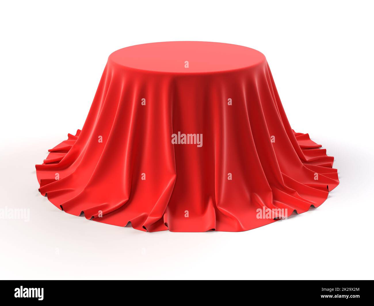 Round box covered with red fabric Stock Photo - Alamy