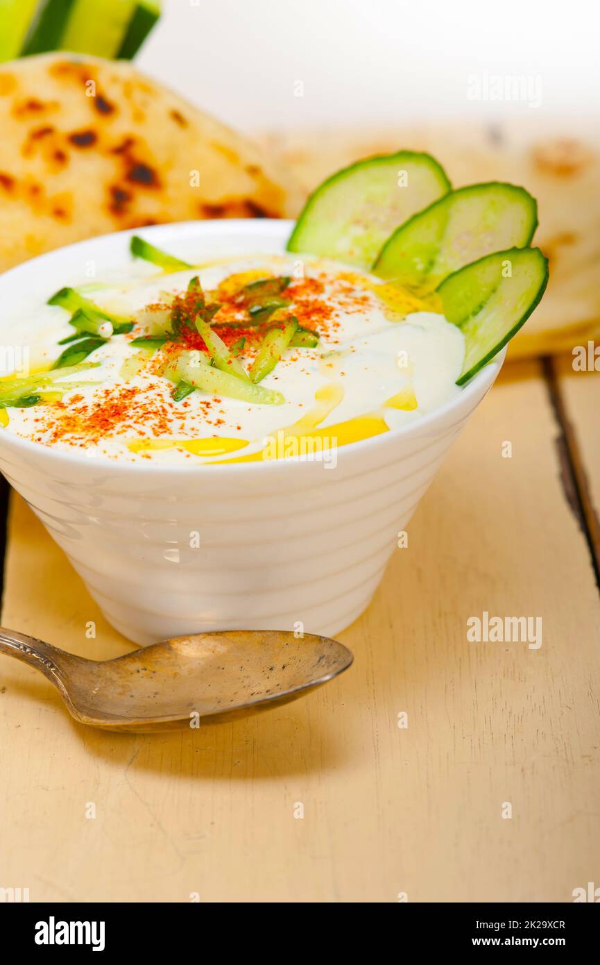 Arab middle east goat yogurt and cucumber salad Stock Photo - Alamy