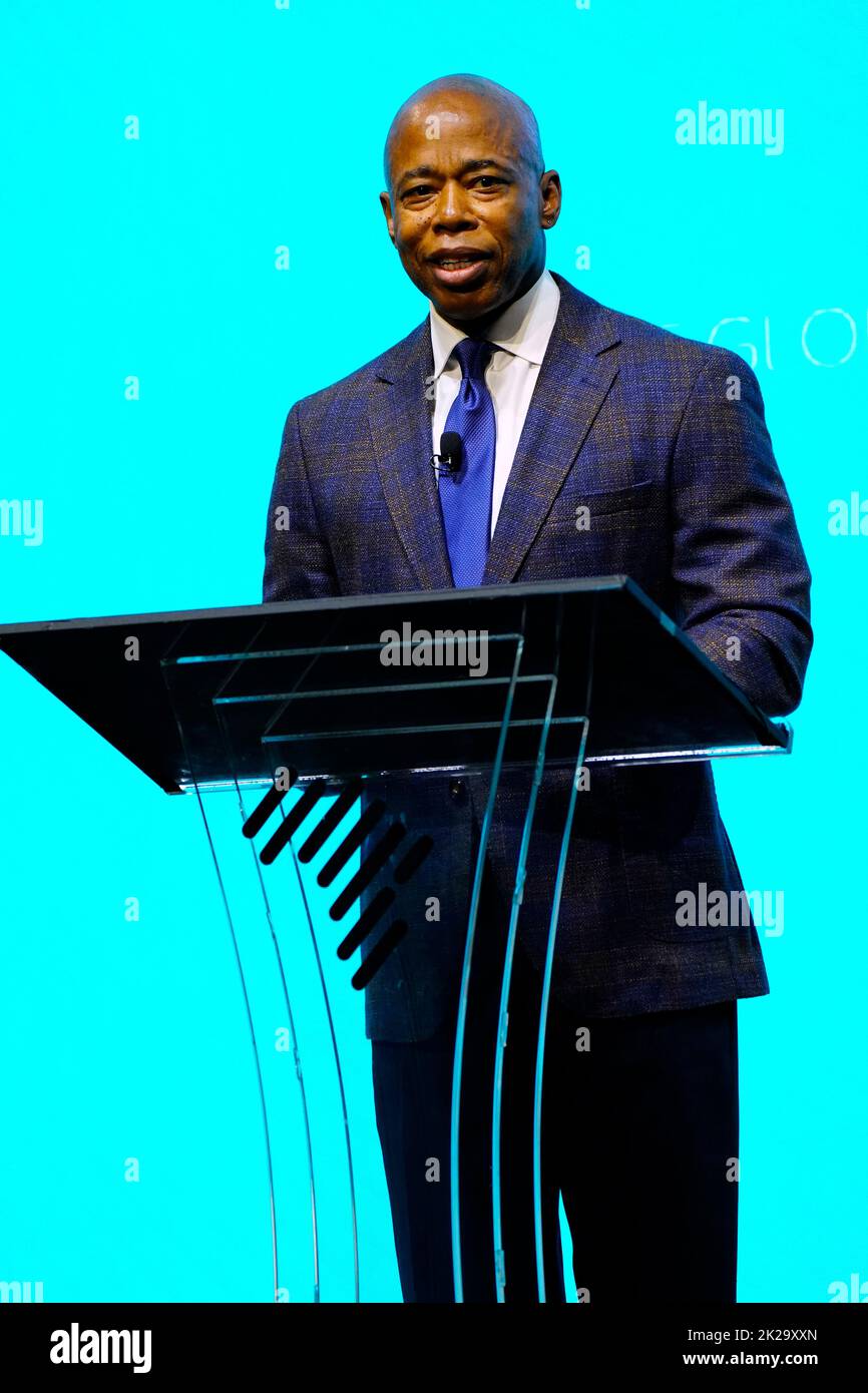 09/18/2022 New York, New York New York City Mayor Eric Adams speaks ...