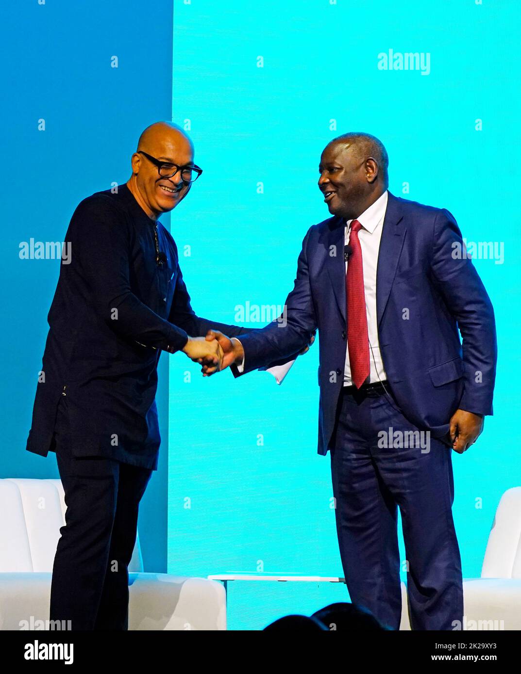 09/18/2022 New York, New York Mark Eddo and Dr. James Mwangi speak ...