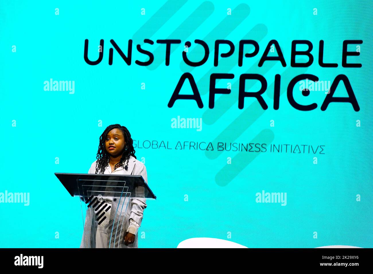 09/18/2022 New York, New York Wawira Njiru speaks onstage at The ...