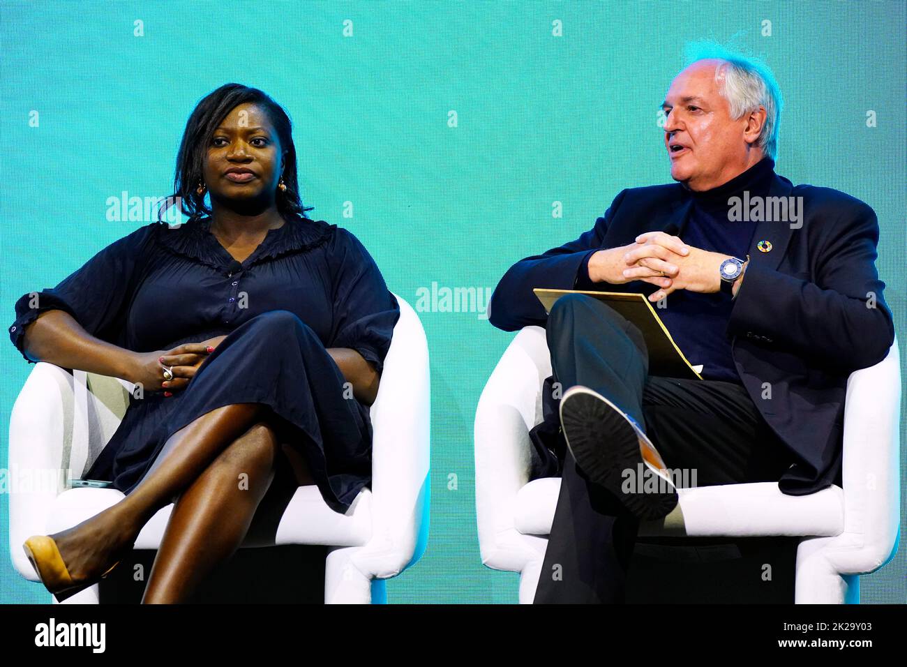 09/18/2022 New York, New York Fatoumata Ba and Paul Polman speak ...