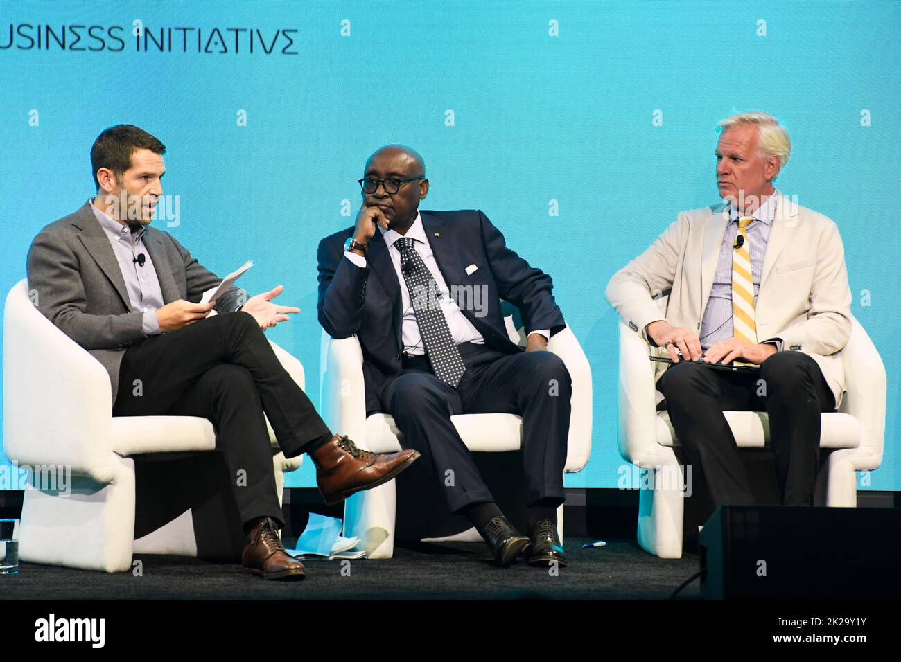 09/18/2022 New York, New York Dan Kurtz Phelan, Donald Kaberuka and Jay ...