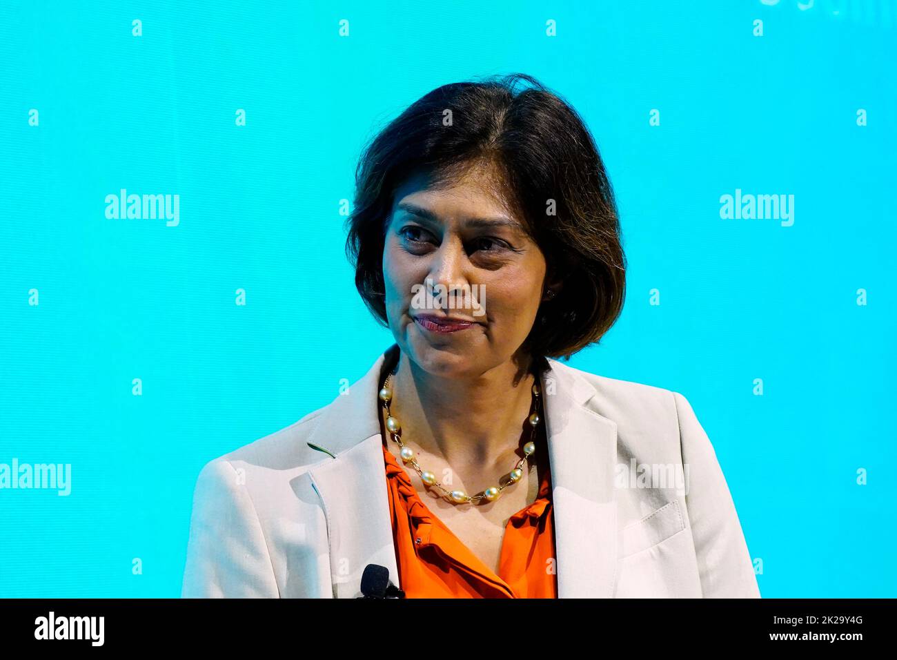 09/19/2022 New York, New York Zain Verjee speaks onstage at The ...