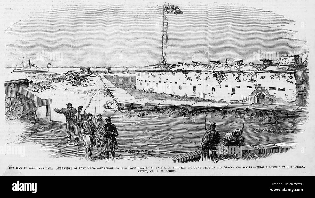 The War in North Carolina - Surrender of Fort Macon - Exterior on side ...