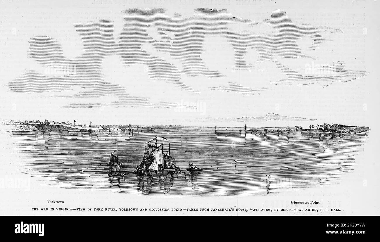 The War in Virginia - View of York River, Yorktown and Gloucester Point ...