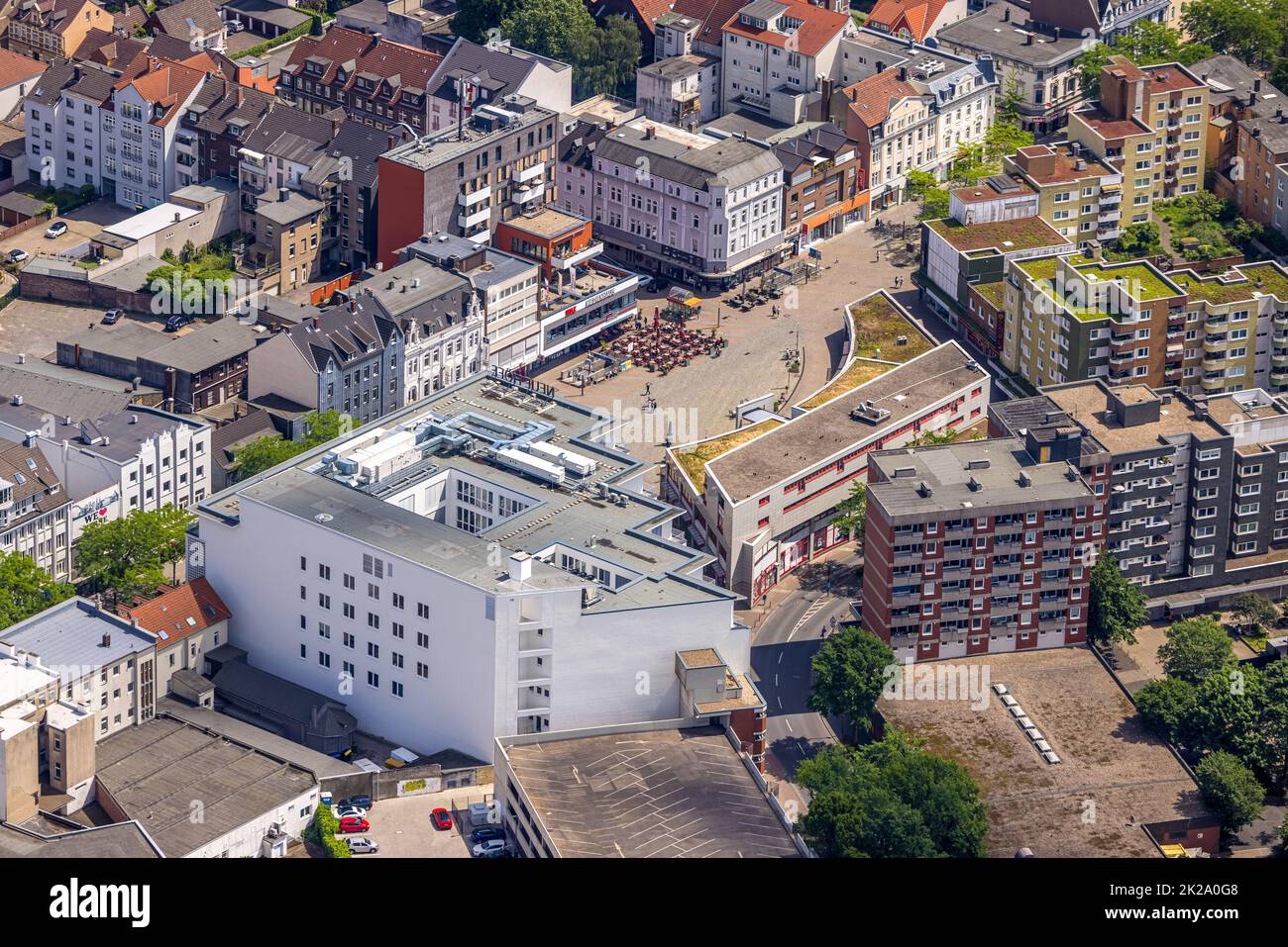 Luftbild, Neue Höfe Herne Einkaufszentrum, WAZ Medienhaus und Cafe ...