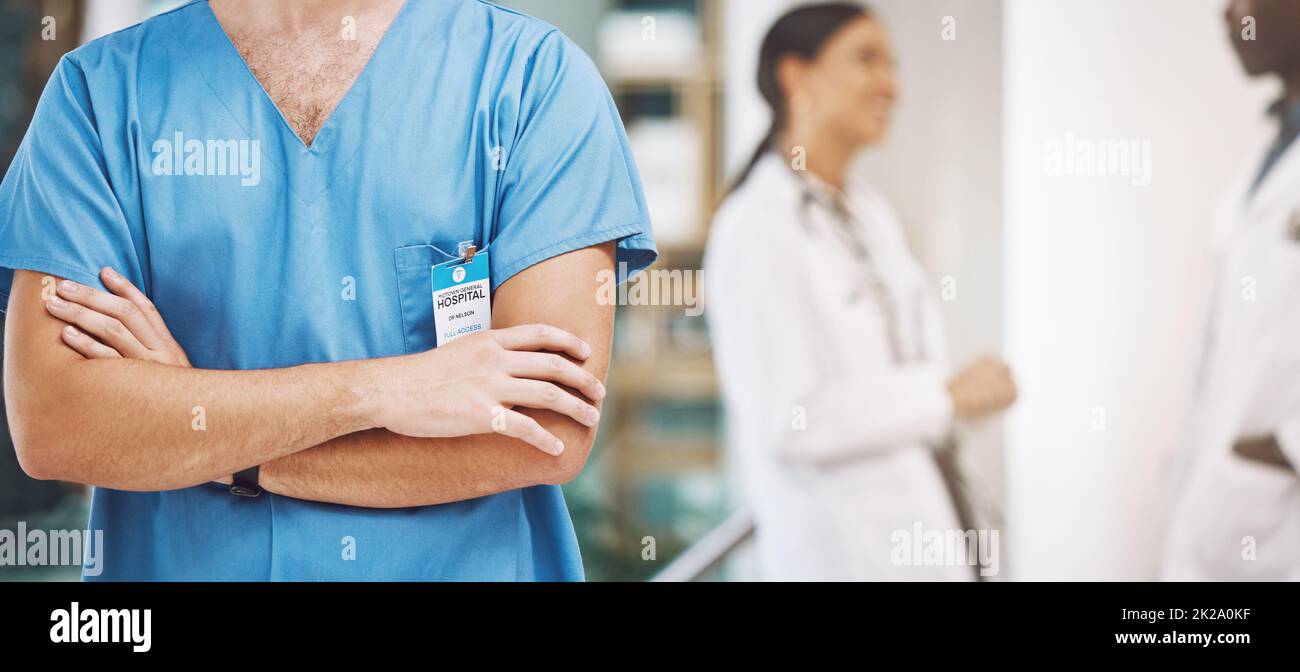 Nurse, doctor and trust in healthcare hospital, medical and wellness room after teamwork ...