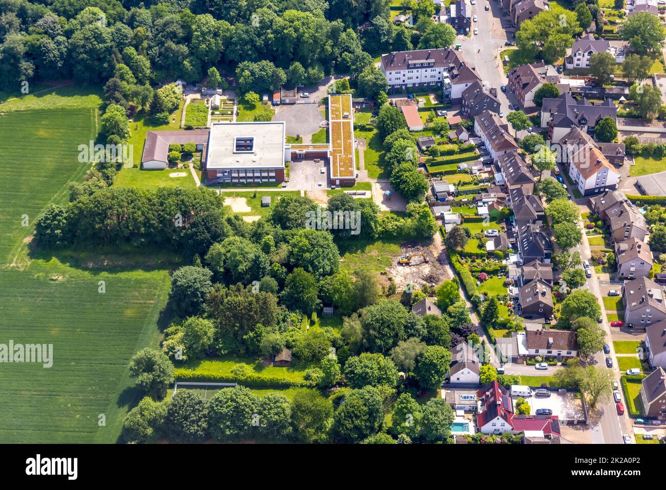 Luftbild, Robert-Brauner-Schule, Baustelle Herne-Süd, Herne, Ruhrgebiet ...