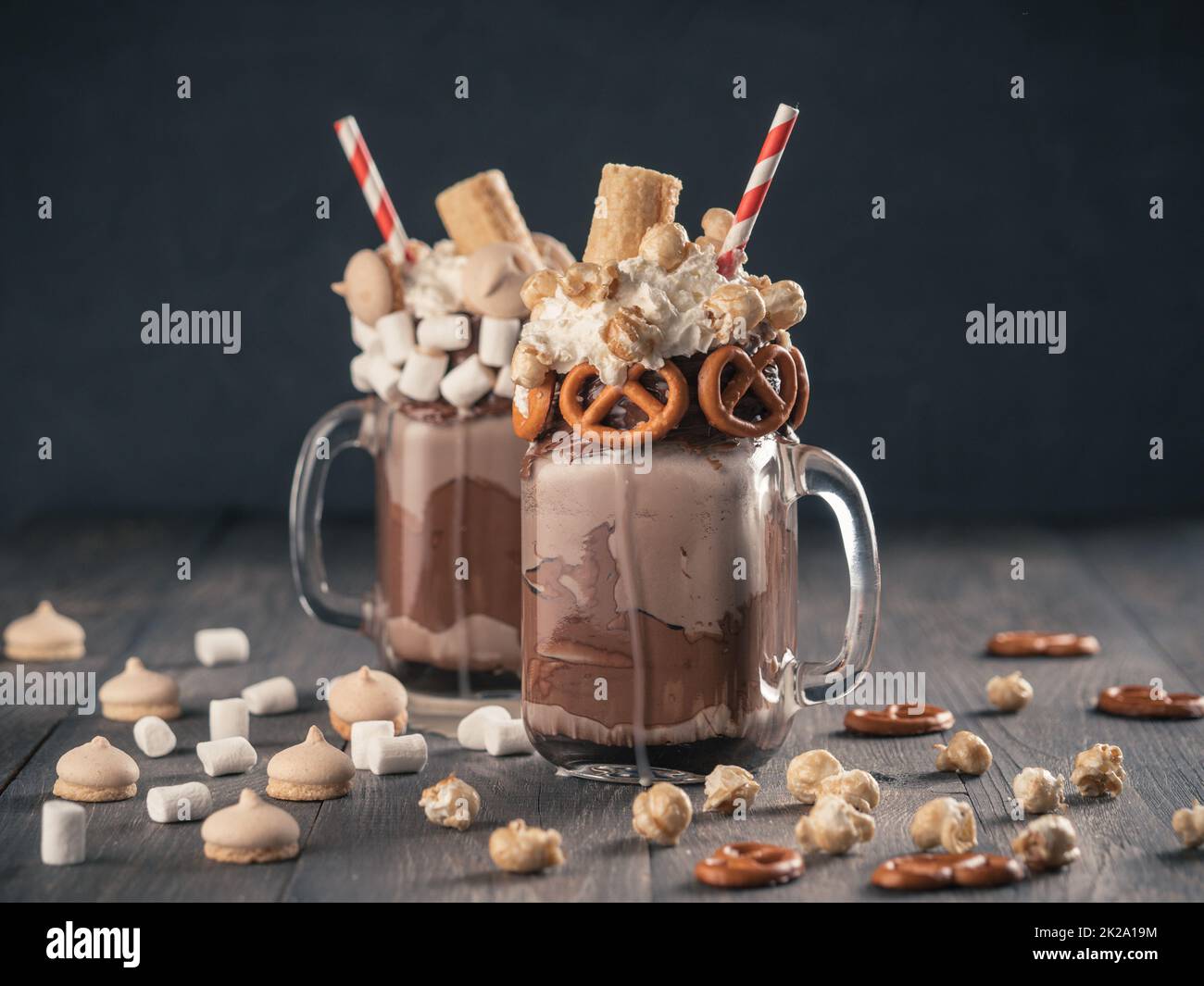 freakshake - sweet freaked milkshake Stock Photo - Alamy