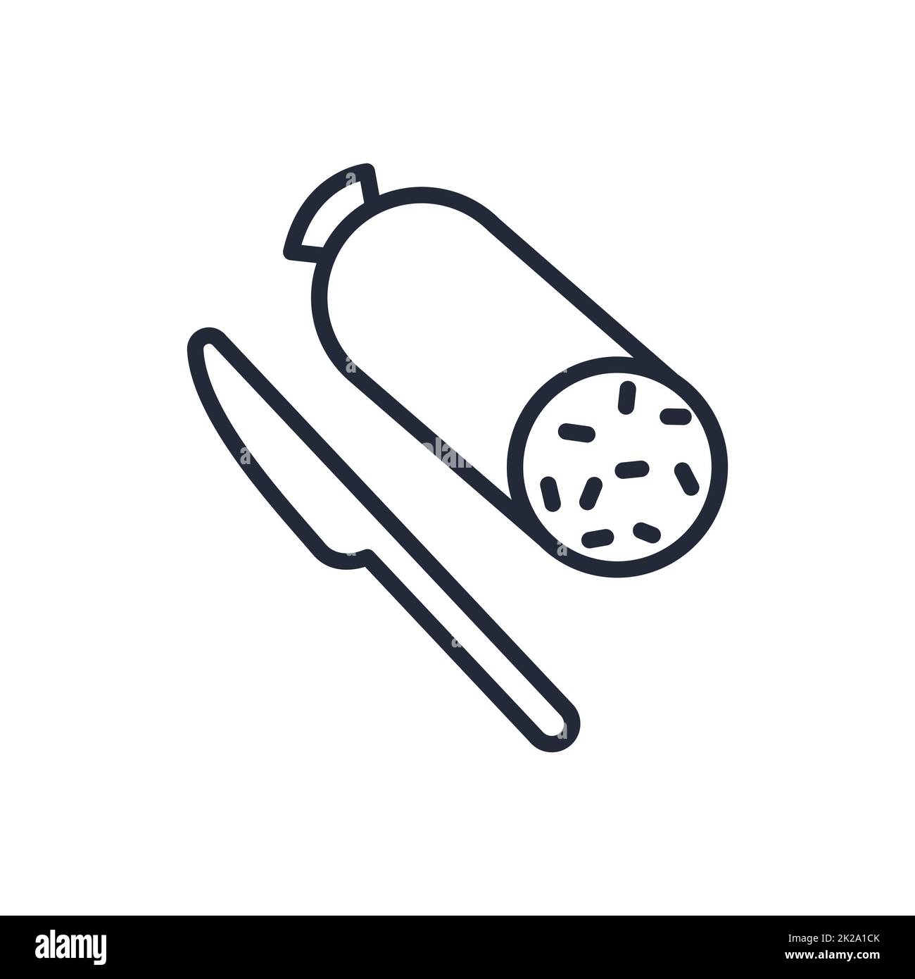 Stylish thin line sausage icon isolated on white background - Vector ...
