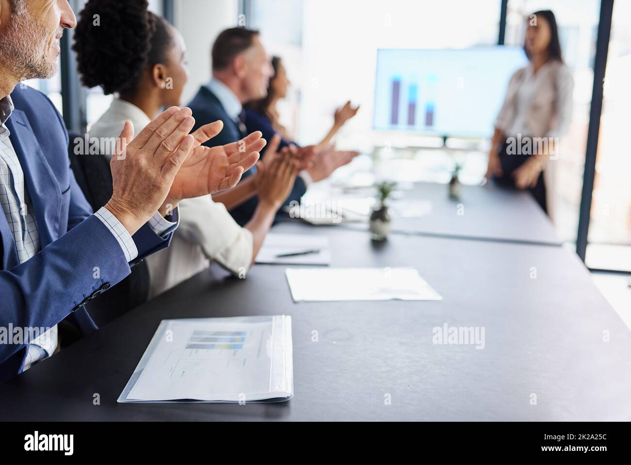Celebrating another successful presentation. Cropped shot of ...