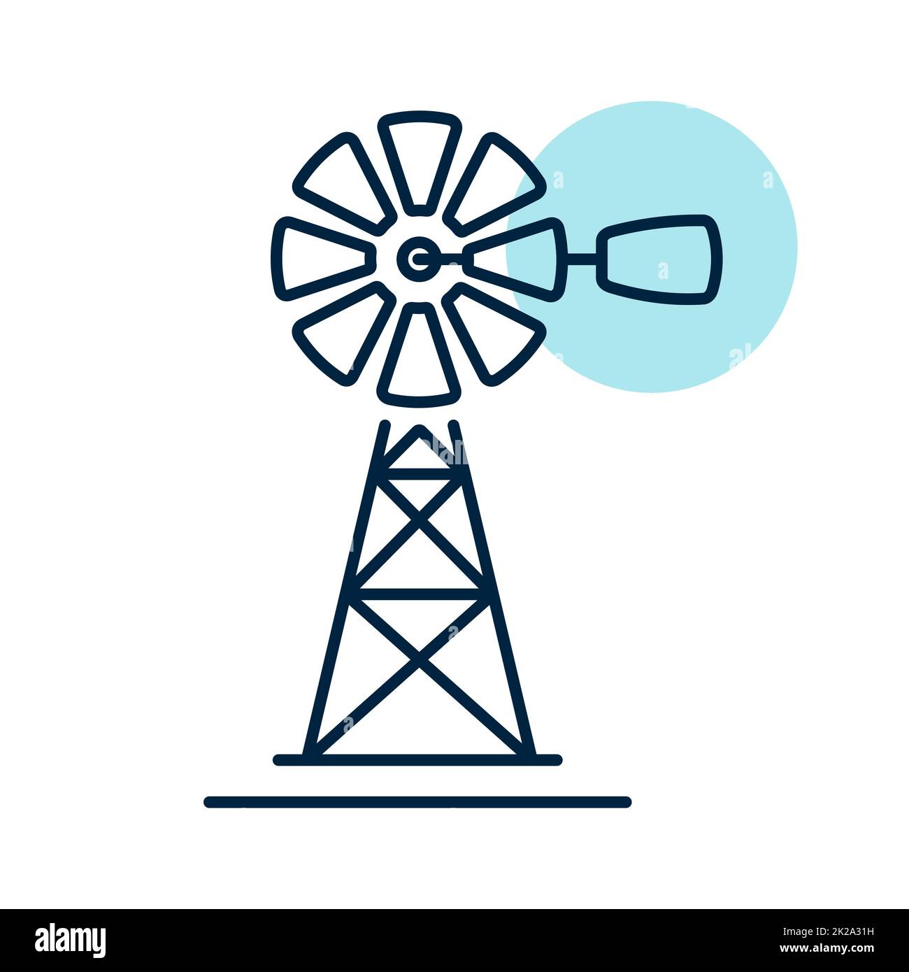 Wind pump flat vector icon Stock Photo - Alamy