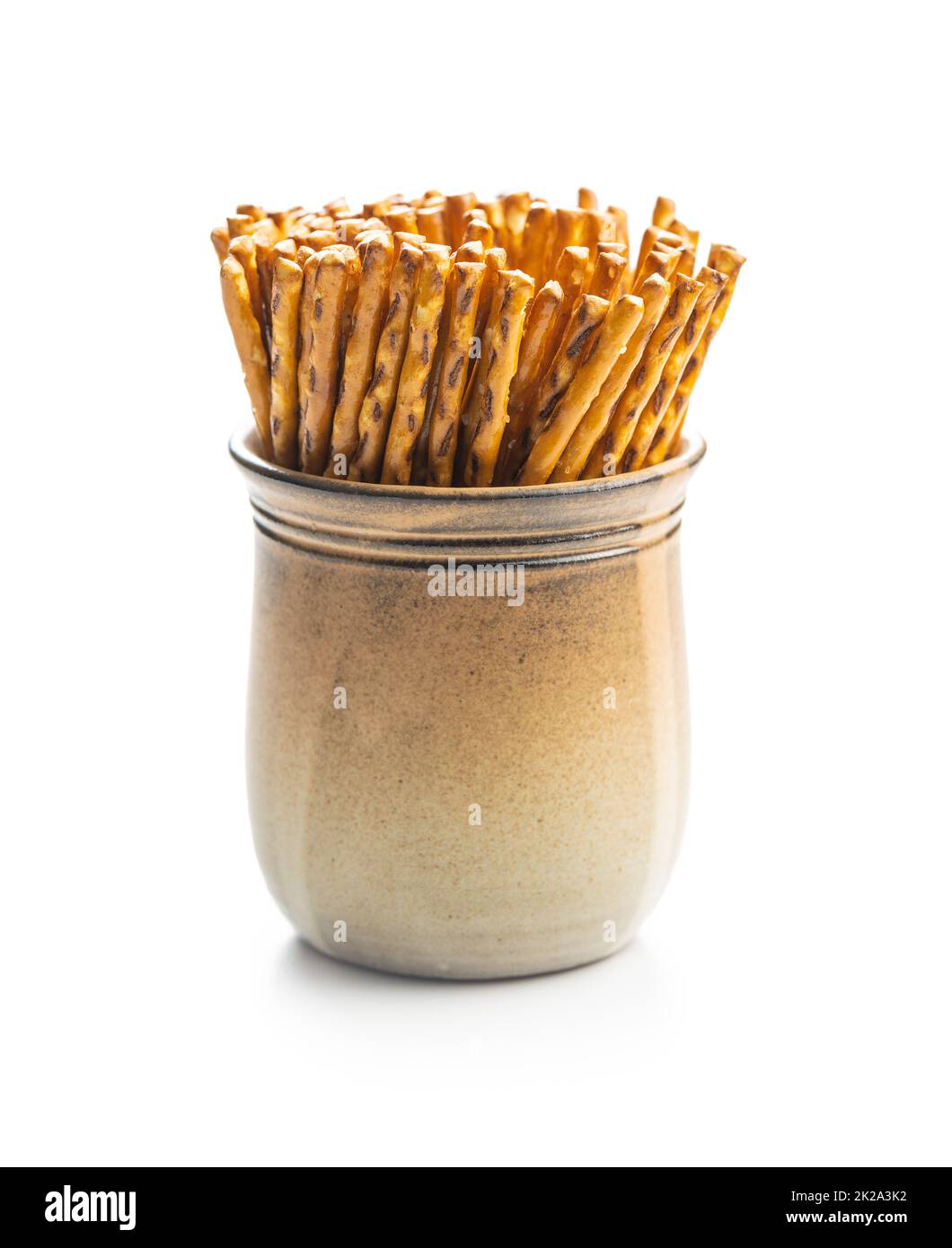 Salted sticks. Crispy pretzel sticks isolated on white background Stock ...