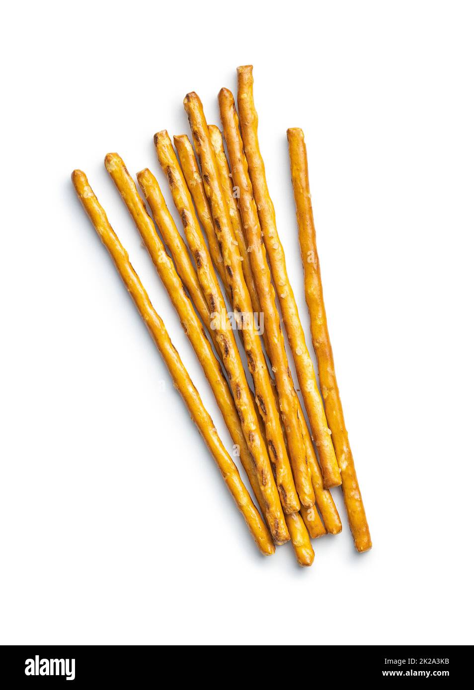 Salted sticks. Crispy pretzel sticks isolated on white background Stock ...