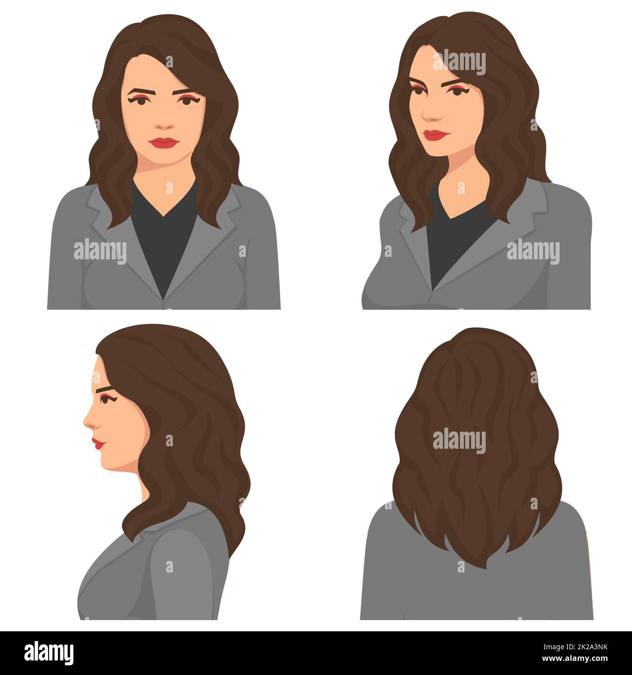 Vector illustration of beautiful woman's face on white background ...