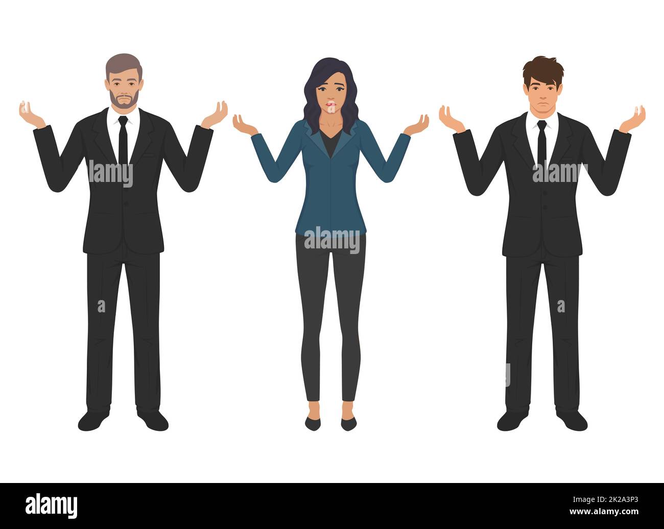 Oops. Sorry. I do not know. Young business man shrugs, shows helpless ...