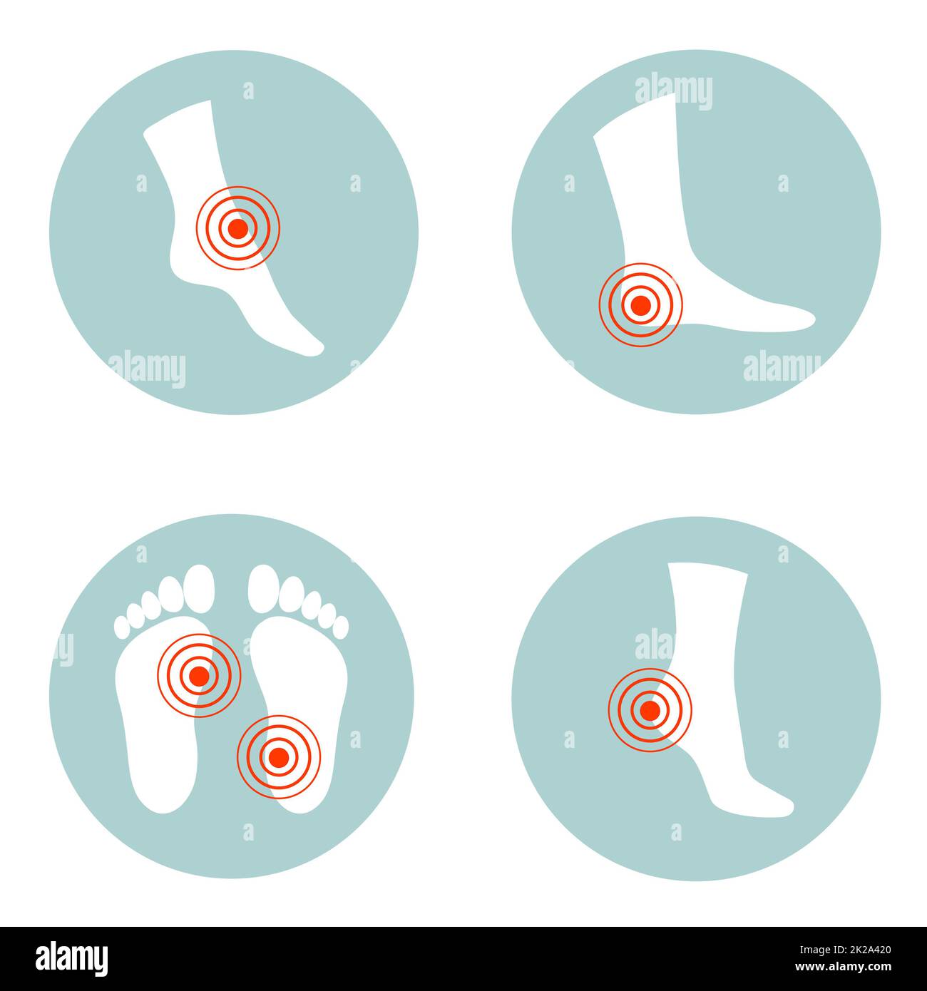 Flat design of a health care concept, Pain and injuries in body parts ...