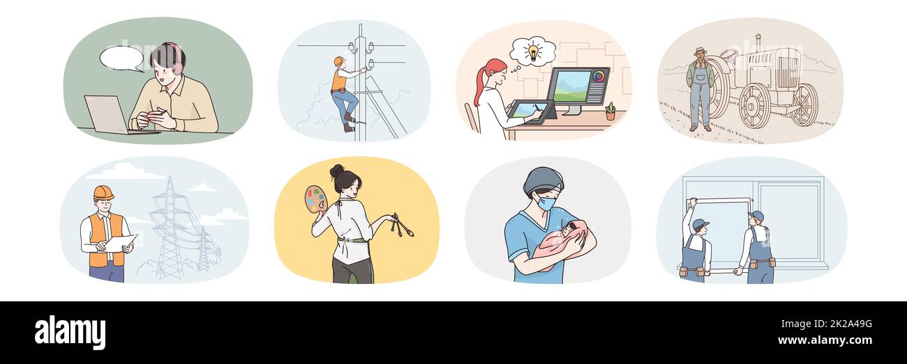 Bundle of people and occupations Stock Photo - Alamy