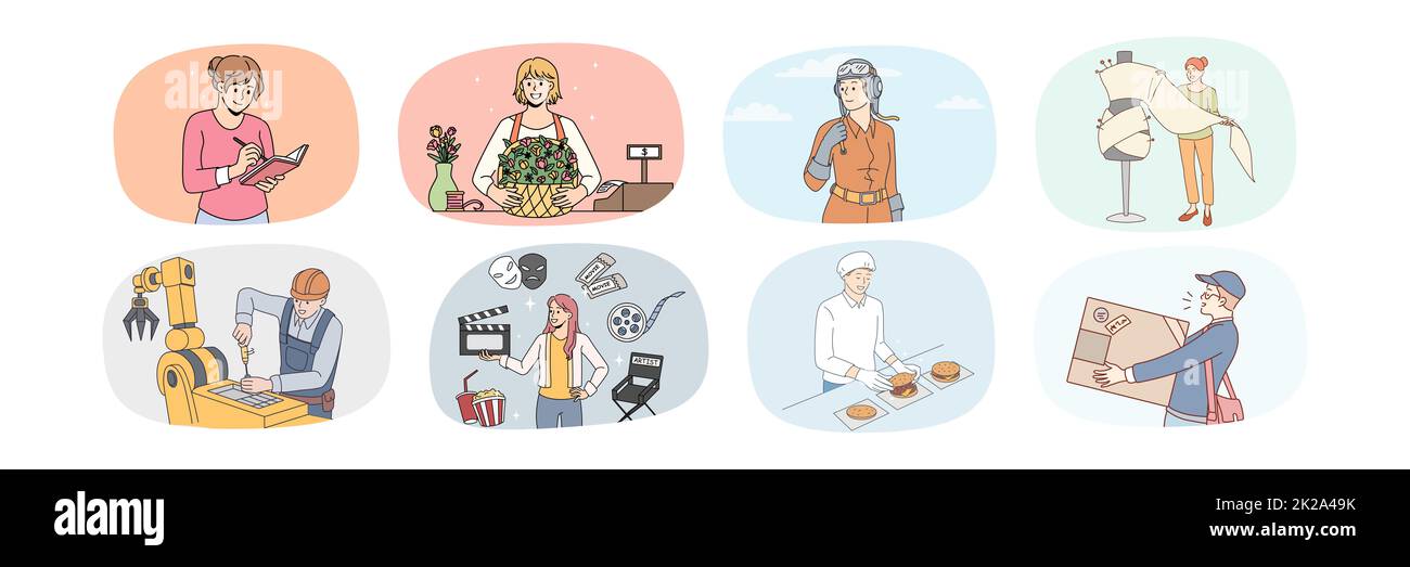 Set of people professions and occupations Stock Photo - Alamy