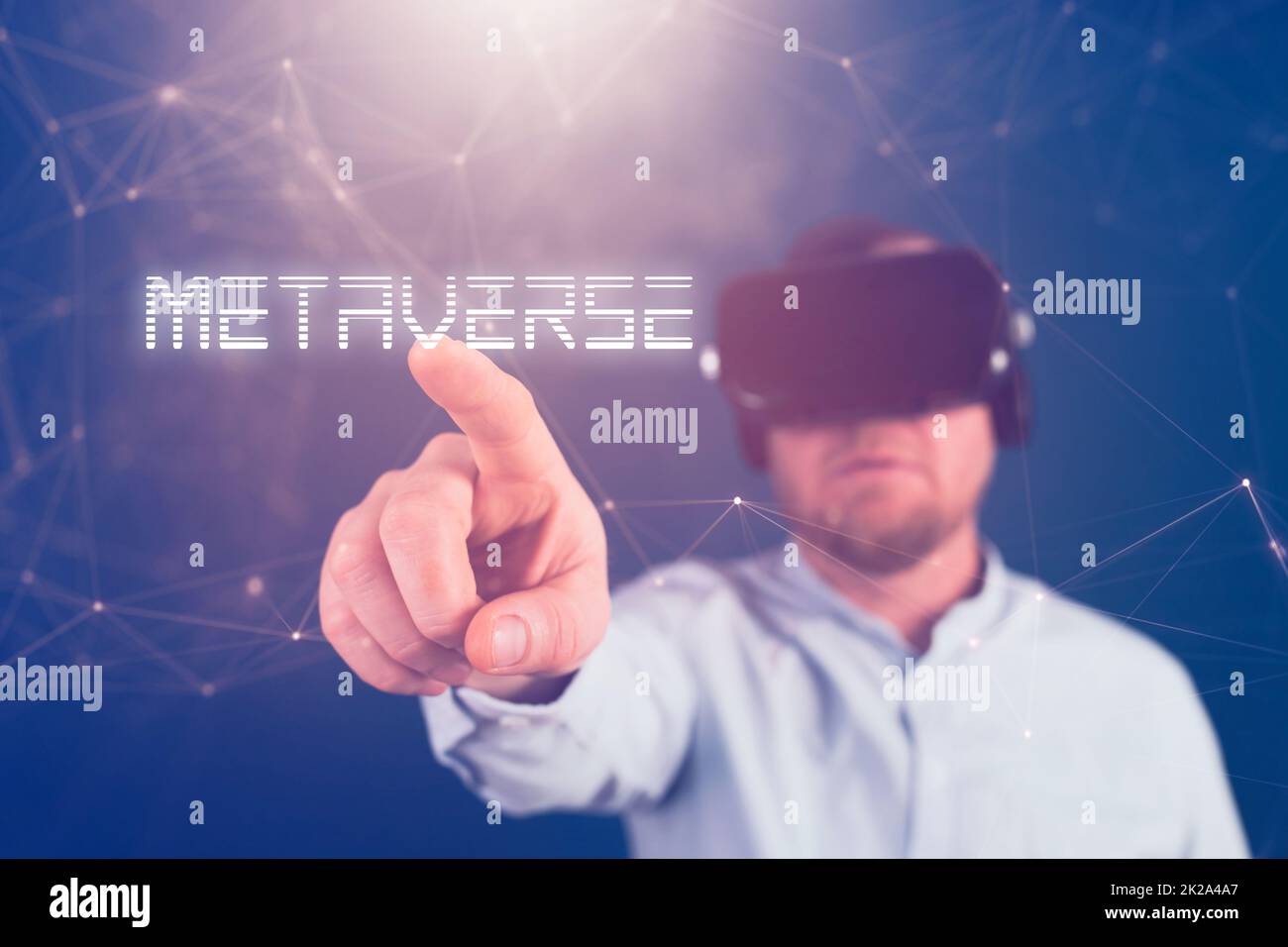 Metaverse Technology concept. Virtual augmented reality on social ...