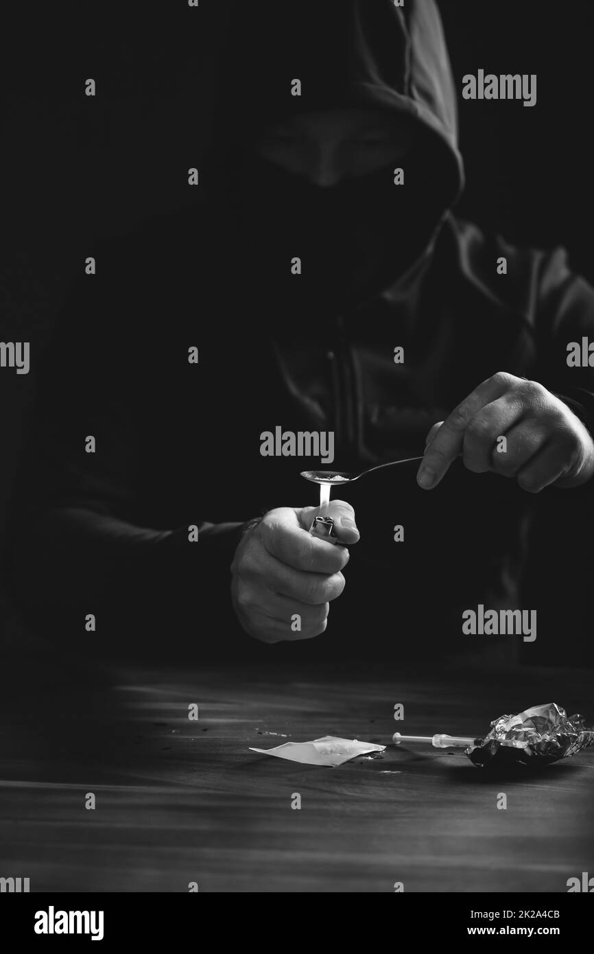 Drug addict Black and White Stock Photos & Images - Alamy