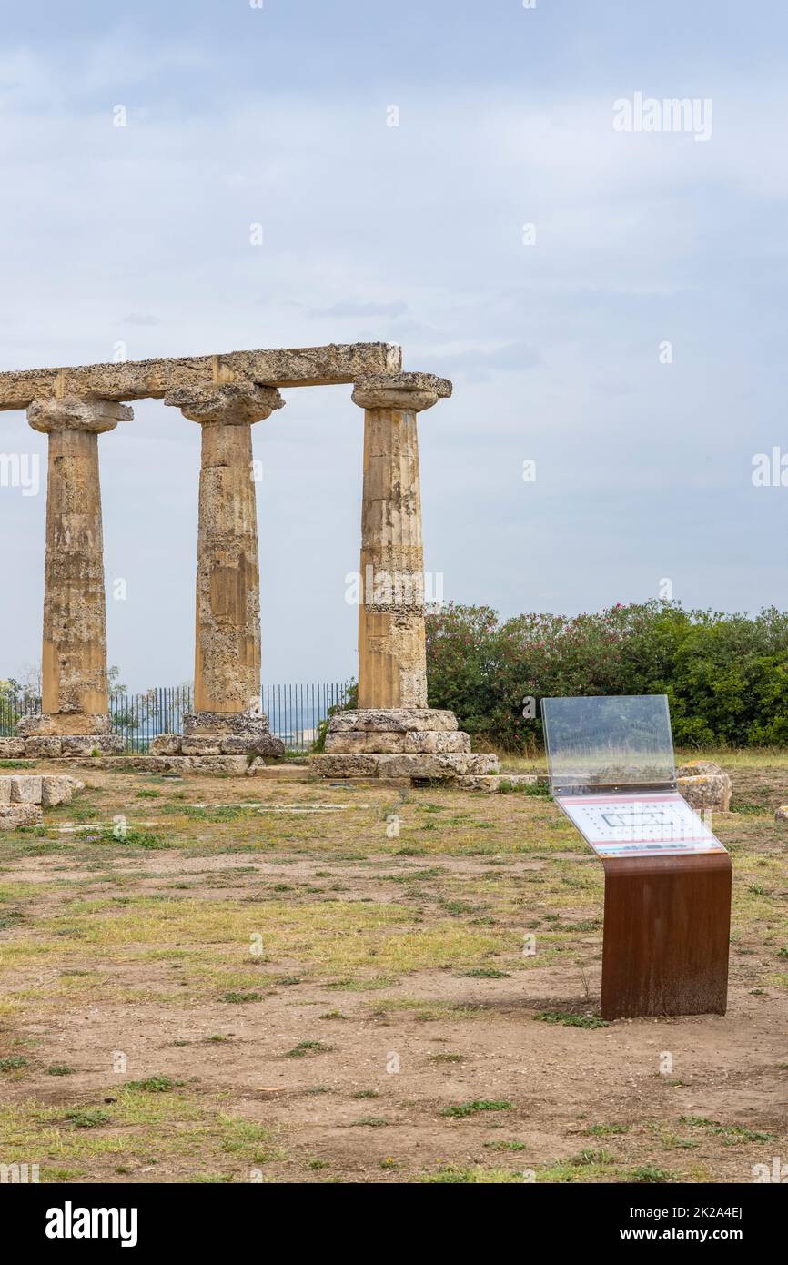 Temple of Hera from 6 century BC, archaeological site near Bernalda ...