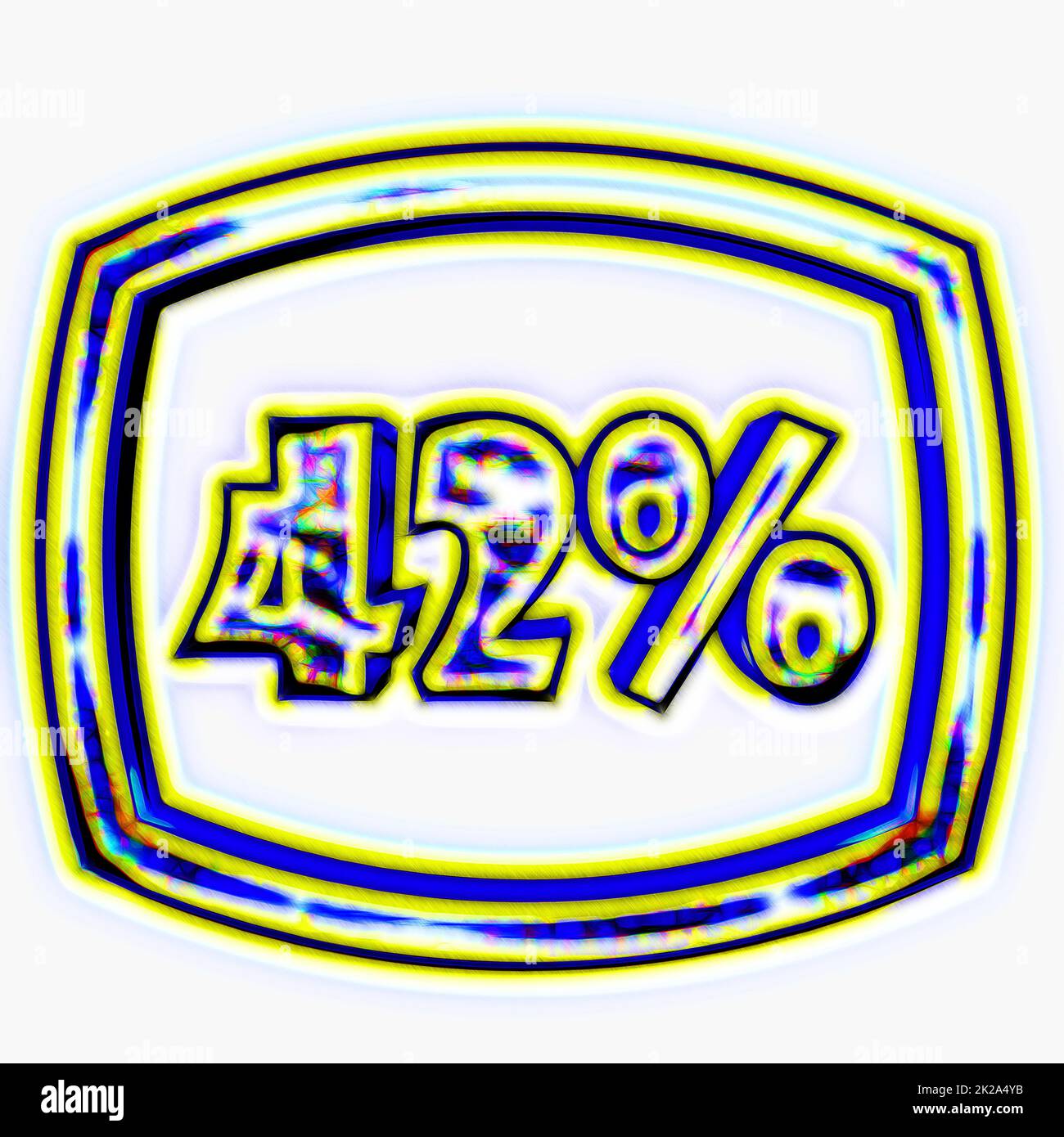 42%, 42 percent as a 3D illustration, 3D rendering Stock Photo - Alamy