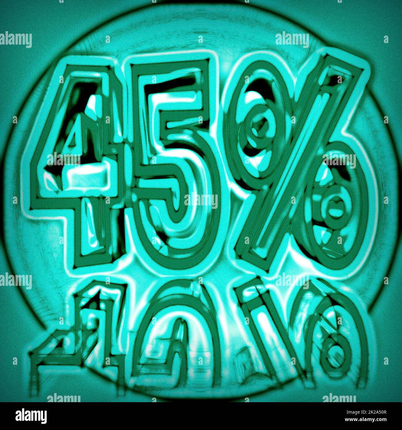 45%, 45 percent as a 3D illustration, 3D rendering Stock Photo - Alamy