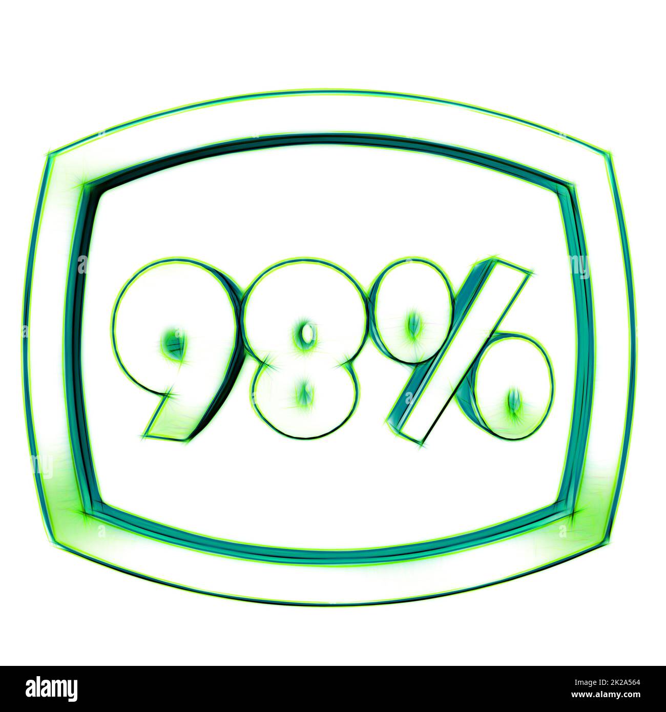 98%, 98 percent as a 3D illustration, 3D rendering Stock Photo - Alamy