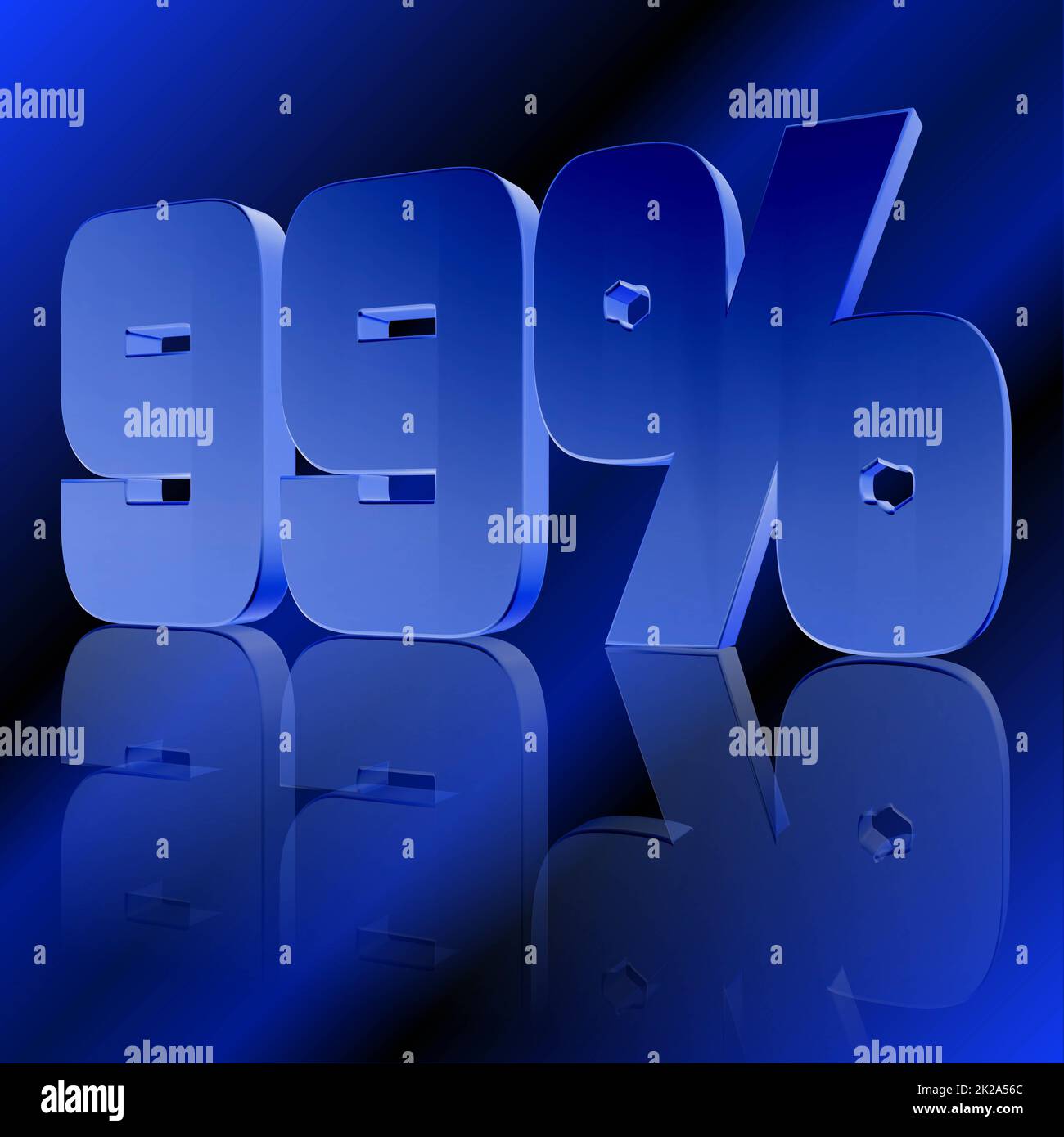 99%, 99 percent as a 3D illustration, 3D rendering Stock Photo - Alamy