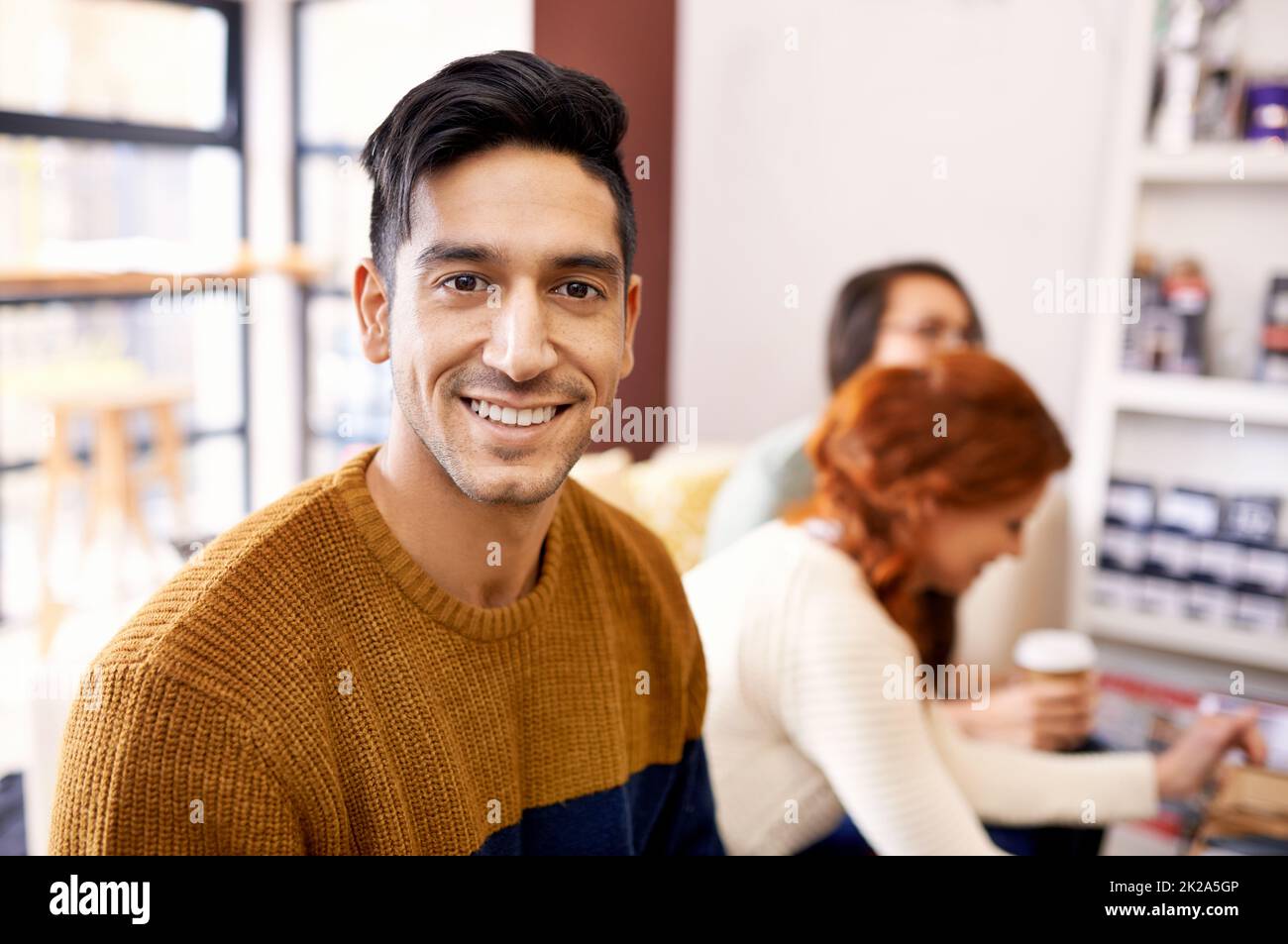 Our favorite coffee shop. a group of friends in a coffee shop Stock ...