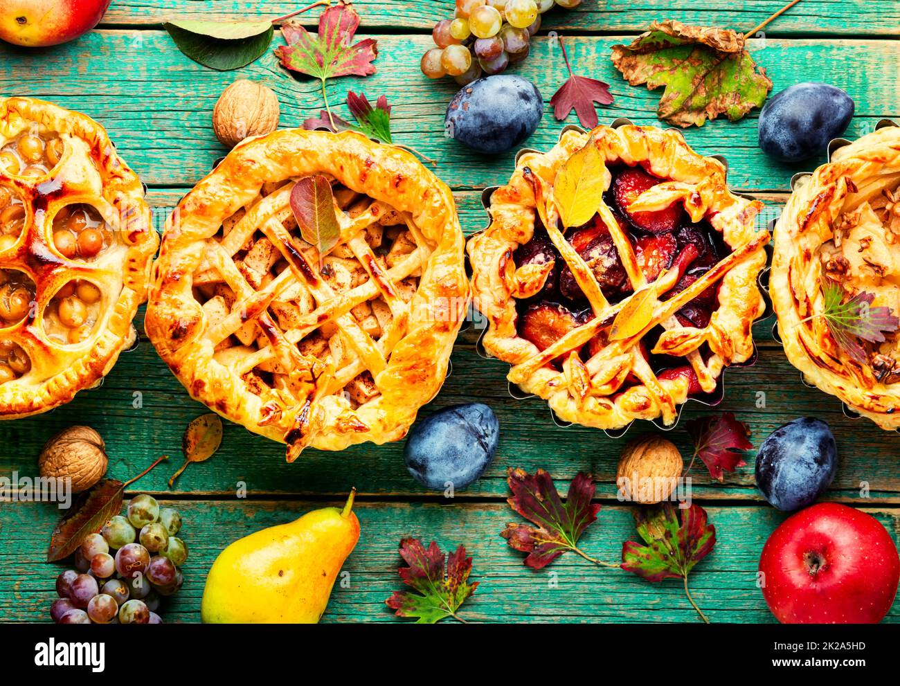 Delicious fall cake with fruits Stock Photo - Alamy
