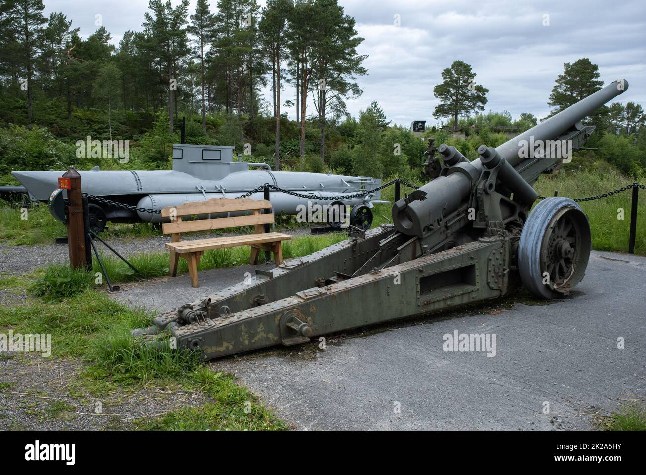 Nedre Frei, Norway - July 03, 2022: Kvalvik Fort was built by the ...