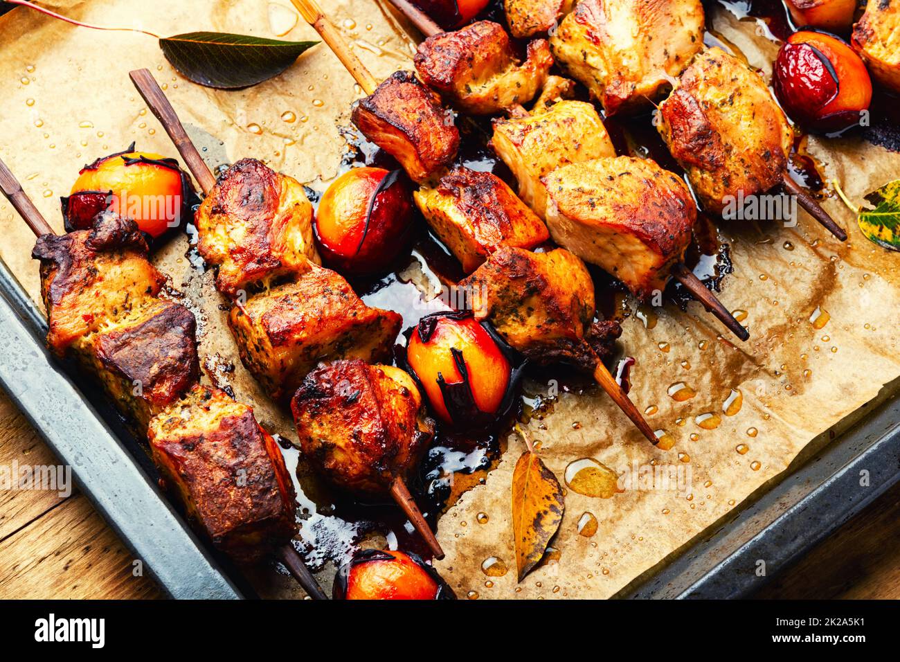 Kebab roasted with plum Stock Photo - Alamy